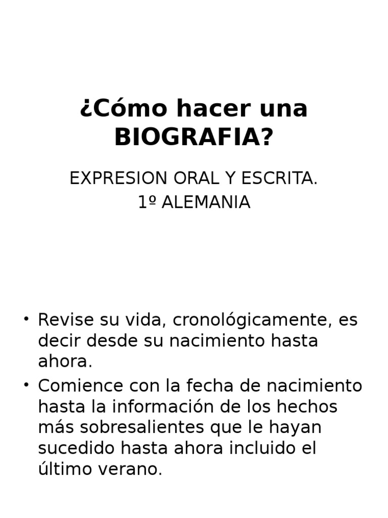 Cómo escribir una biografía en 15 líneas | PDF | Educación primaria