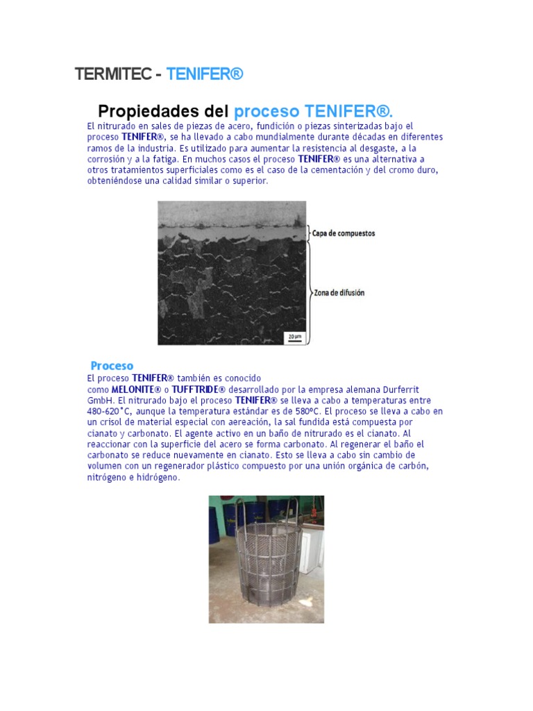 Tratamiento Tenifer (Temperaturas y Similitudes) . | PDF | Acero ...