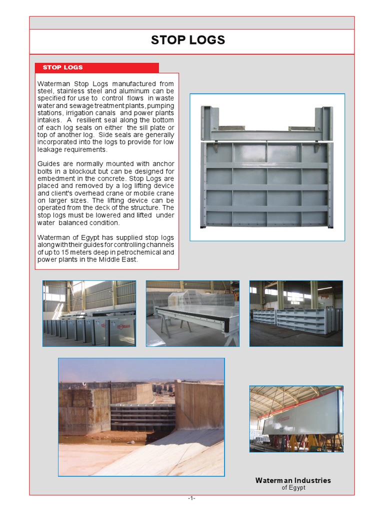 Waterman Industries of Egypt - Stop Logs Typical Specifications | PDF ...