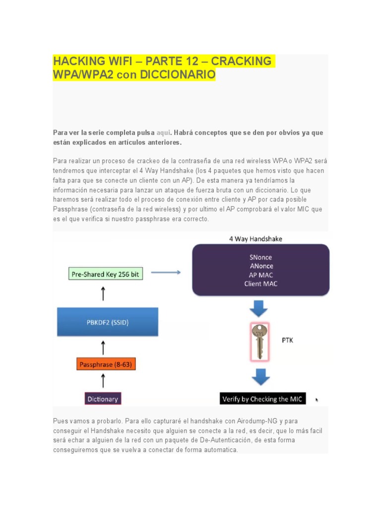Hacking Wifi - Parte 12 - Cracking Wpawpa2 Con Diccionario | PDF ...