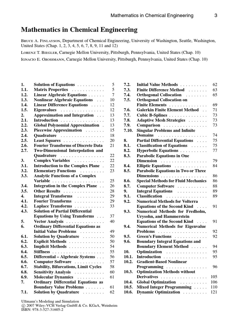 Mathematics in Chemical Engineering PDF | Download Free PDF | Matrix (Mathematics) | Eigenvalues ...