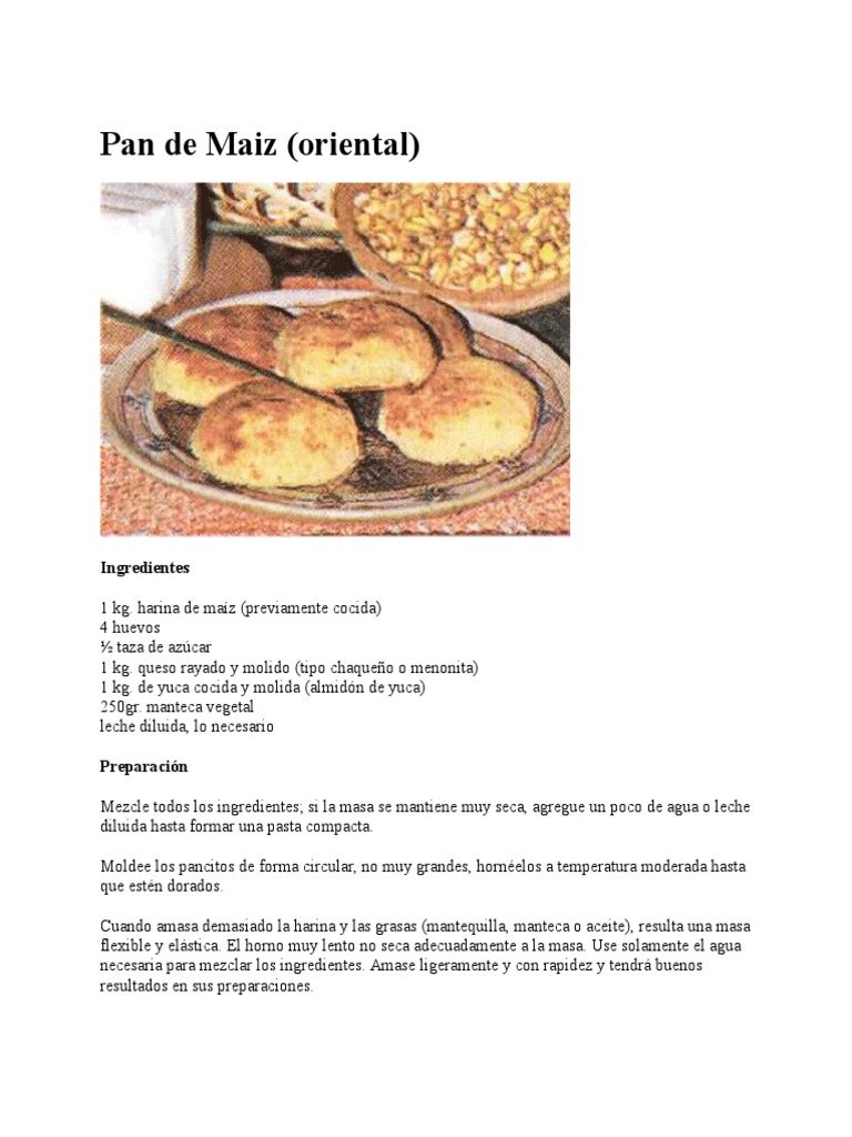 Recetas de Maiz 2 | PDF | Maíz | Mantequilla