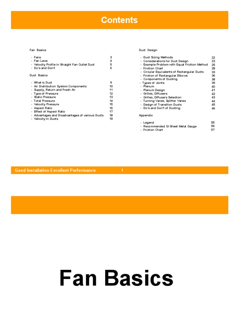 DUCT - DESIGN Class Material PDF | PDF | Duct (Flow) | Mechanical Fan