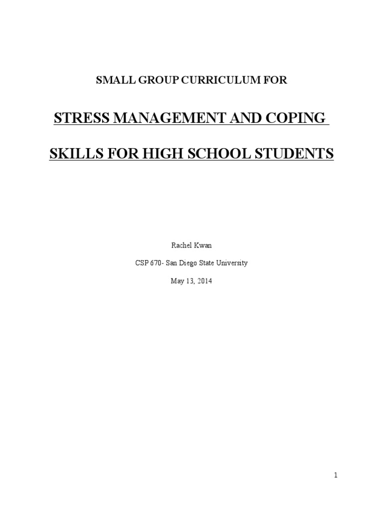 High School Stress Management Curriculum | PDF | Coping (Psychology ...