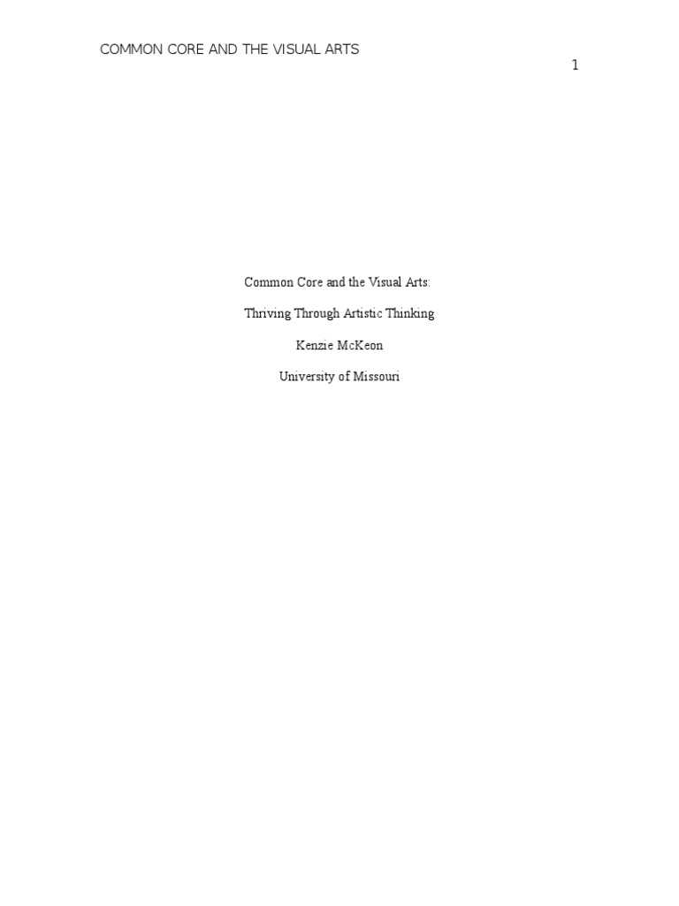 Common Core and The Visual Arts | PDF | Finance & Money Management | Art