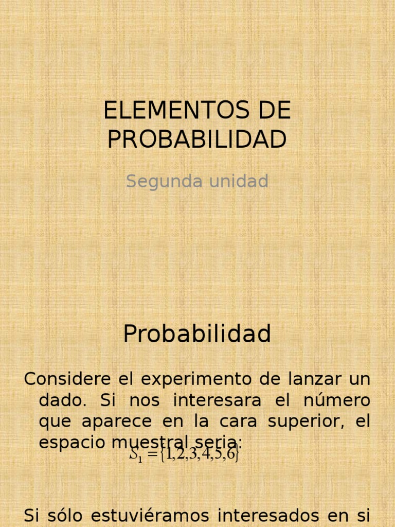 Elementos de Probabilidad | PDF | Probabilidad | Conceptos matemáticos