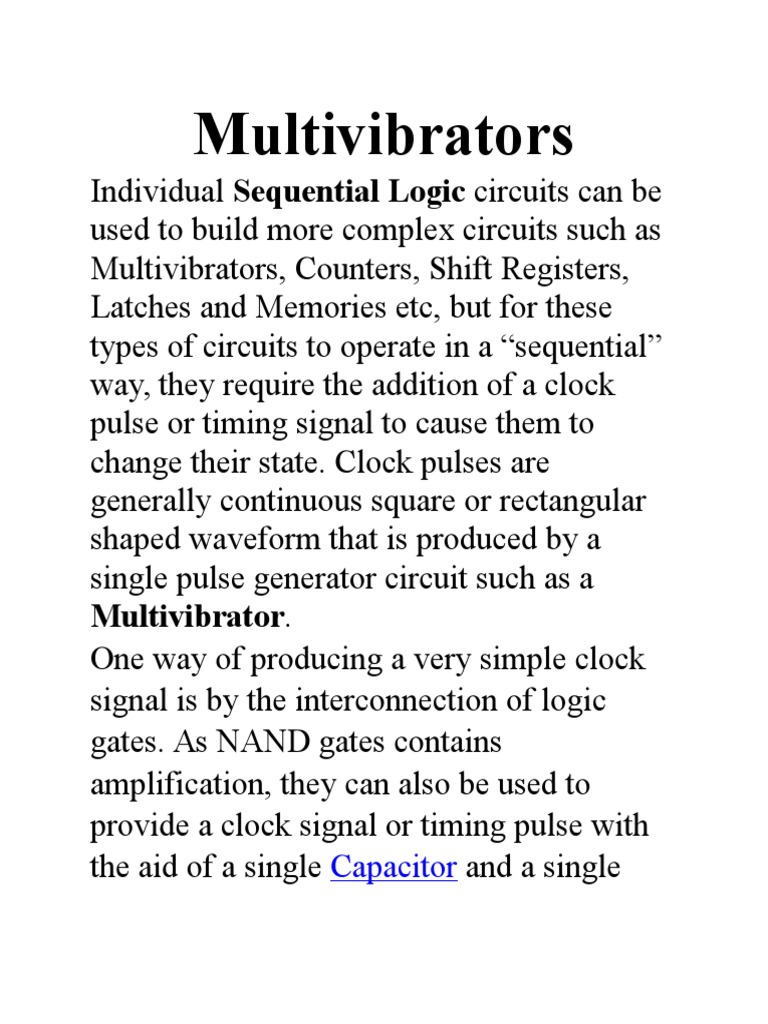 Multivibrators: Multivibrator | PDF