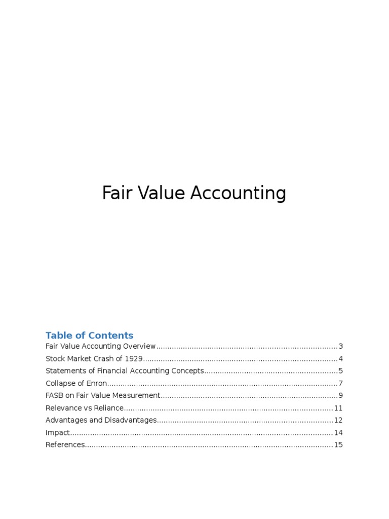 Fair Value Accounting | PDF | Mark To Market Accounting | Fair Value