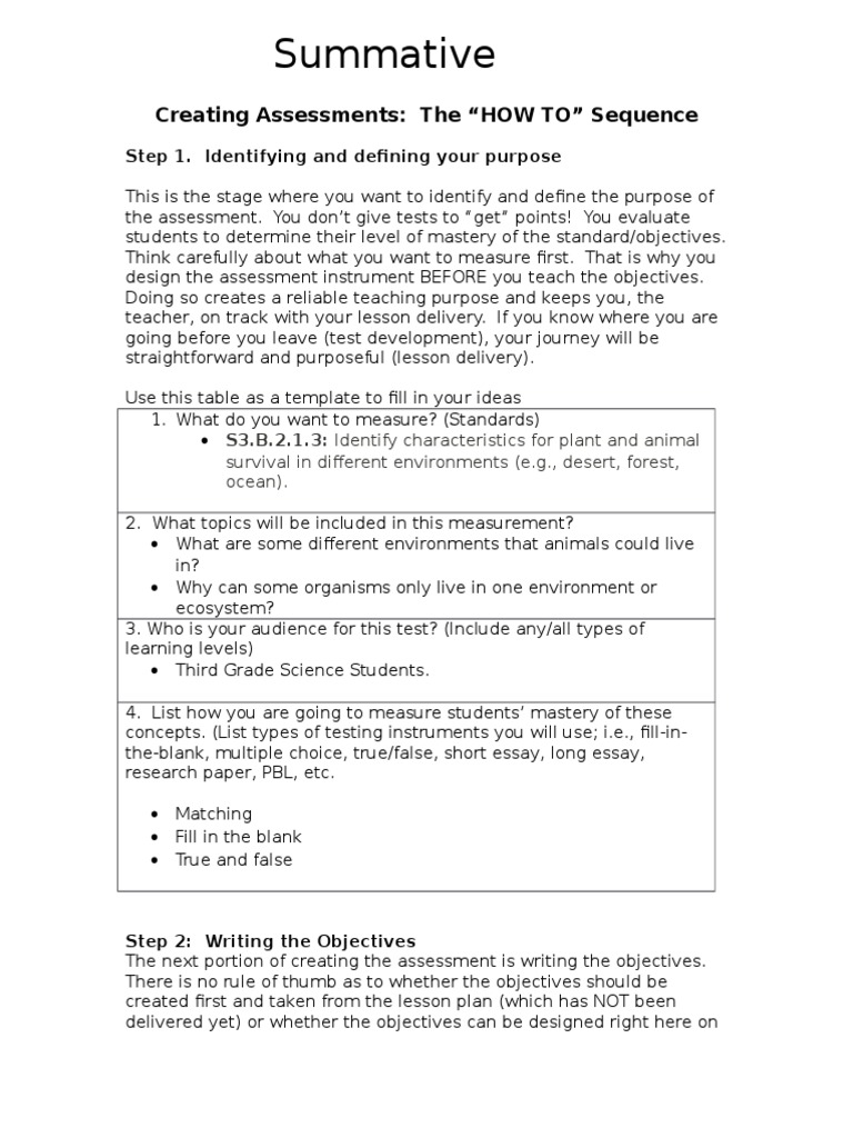Summative Assessment Outilne | PDF | Educational Assessment | Applied ...