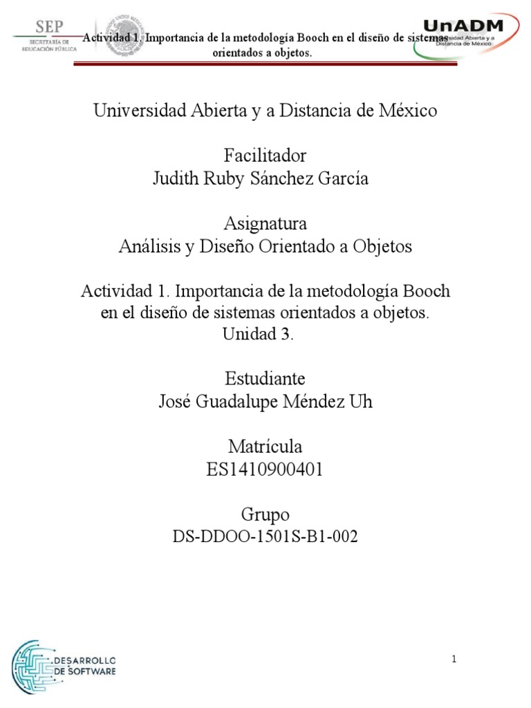 Metodología Booch en Diseño OO | PDF | Objeto (informática ...