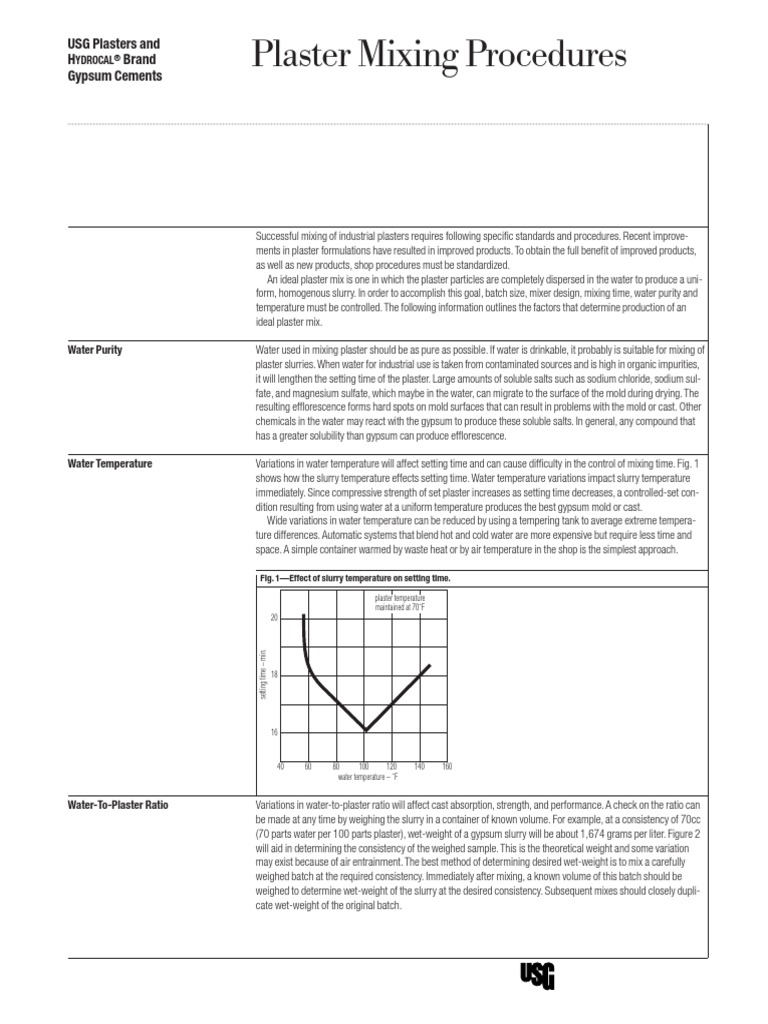 Plaster Mixing Procedures Application en IG503 PDF | PDF | Plaster | Sodium Chloride