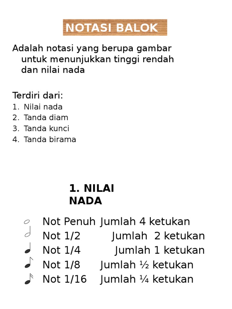 NOTASI BALOK Dan Tangga Nada | PDF
