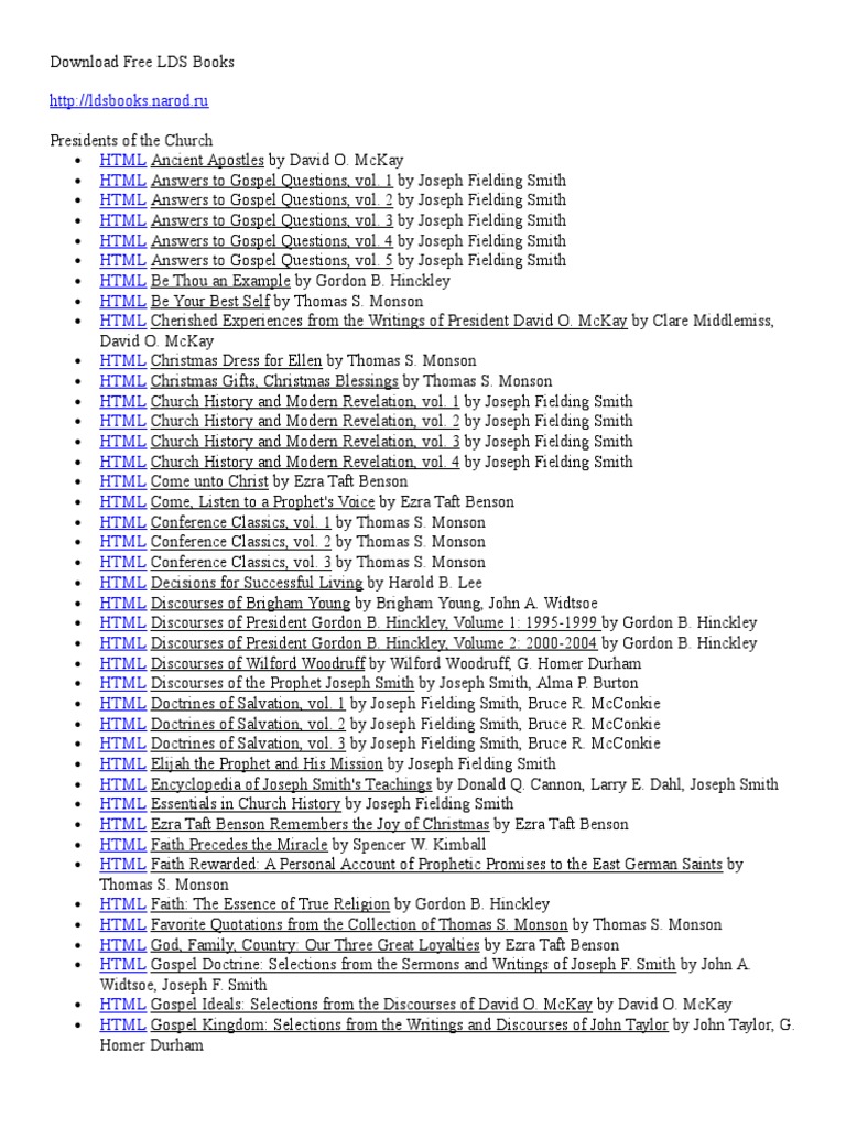 Free Downloads of LDS Books | PDF | The Church Of Jesus Christ Of ...