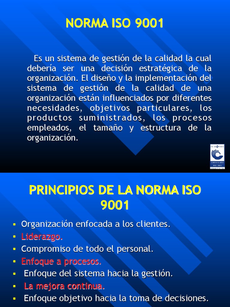 NORMA_ISO_2001 | Gestión de la calidad | Calidad (comercial) | Prueba ...