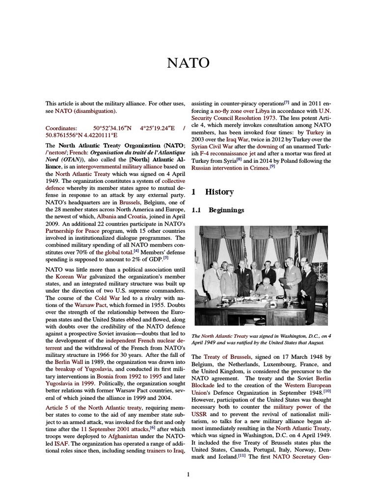 NATO | PDF | Nato | International Security Assistance Force