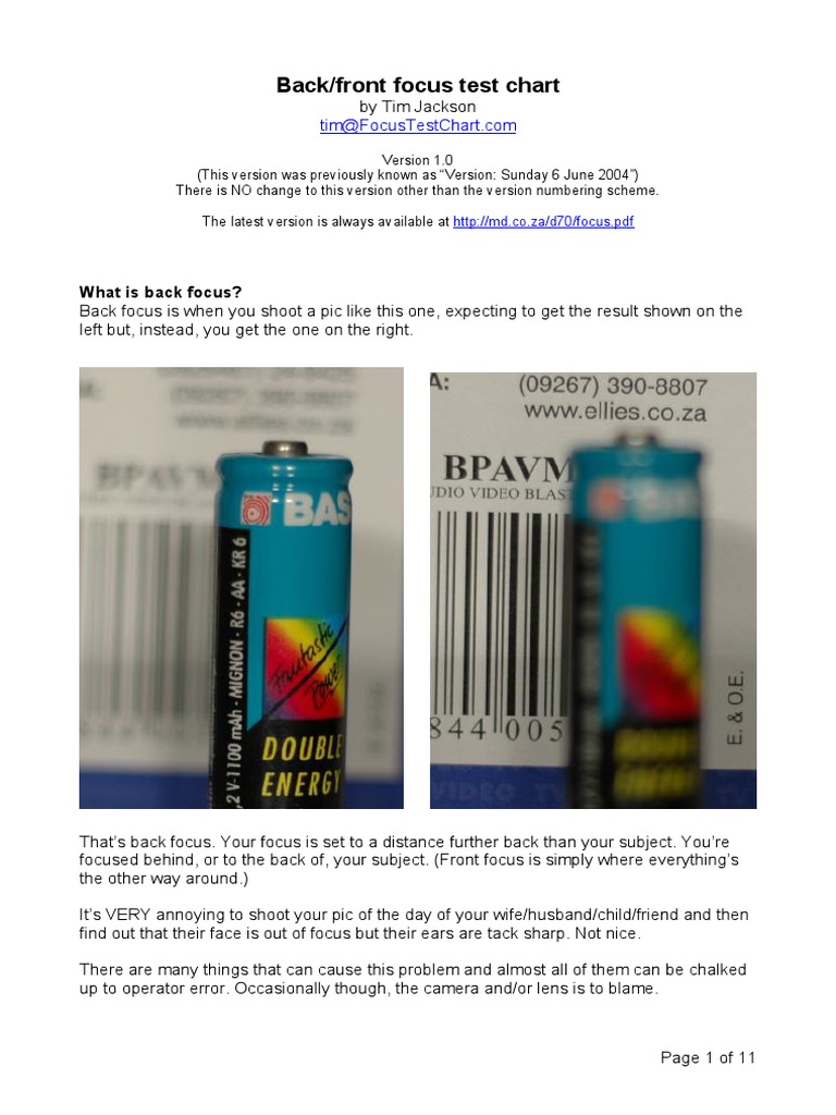 00 Back-Front Focus Test Chart | PDF | Camera | Autofocus