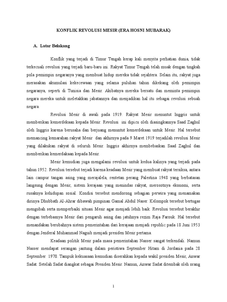 Konflik Revolusi Mesir | PDF | Politik | Ilmu Sosial