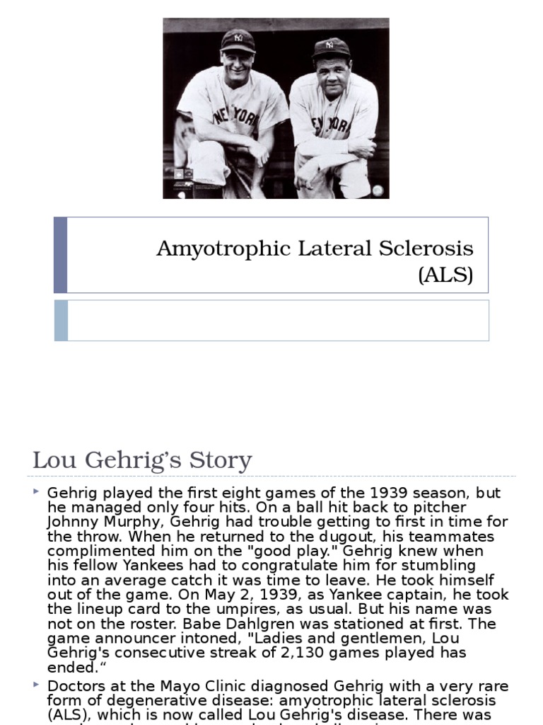 Lou Gehrigs Disease Presentation | PDF | Amyotrophic Lateral Sclerosis ...