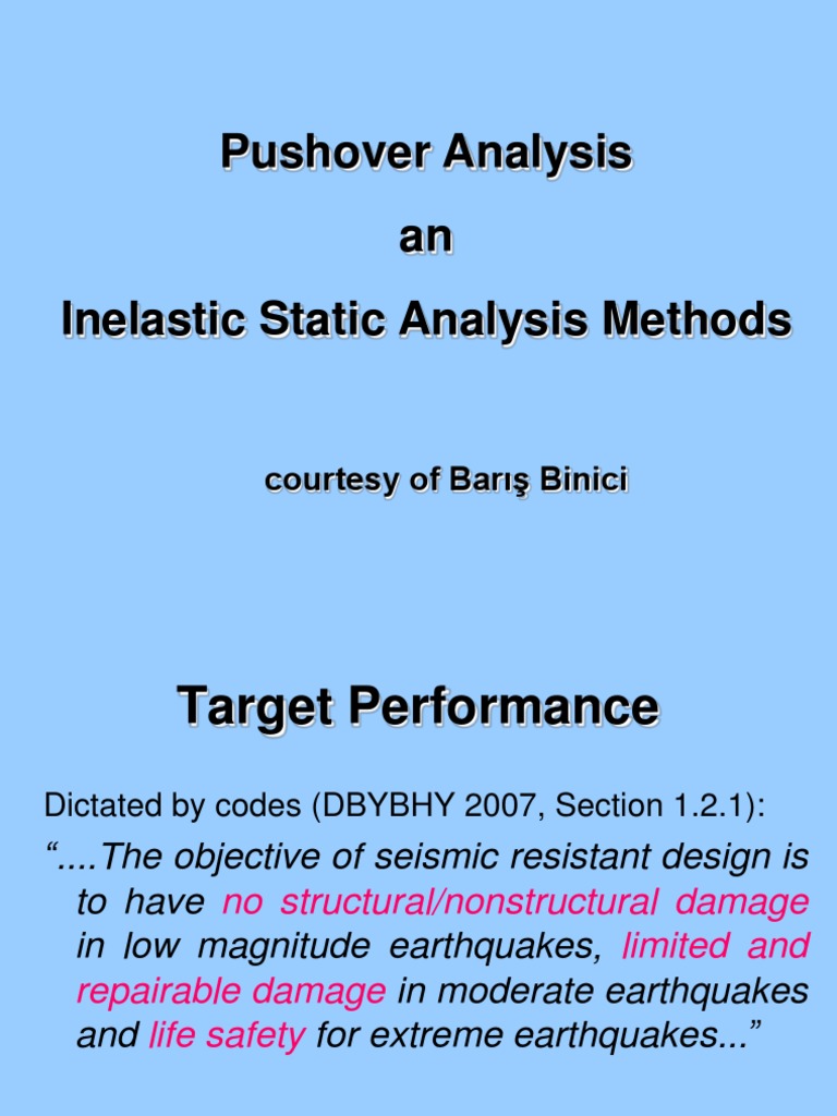 Pushover Analysis for Seismic Design | PDF