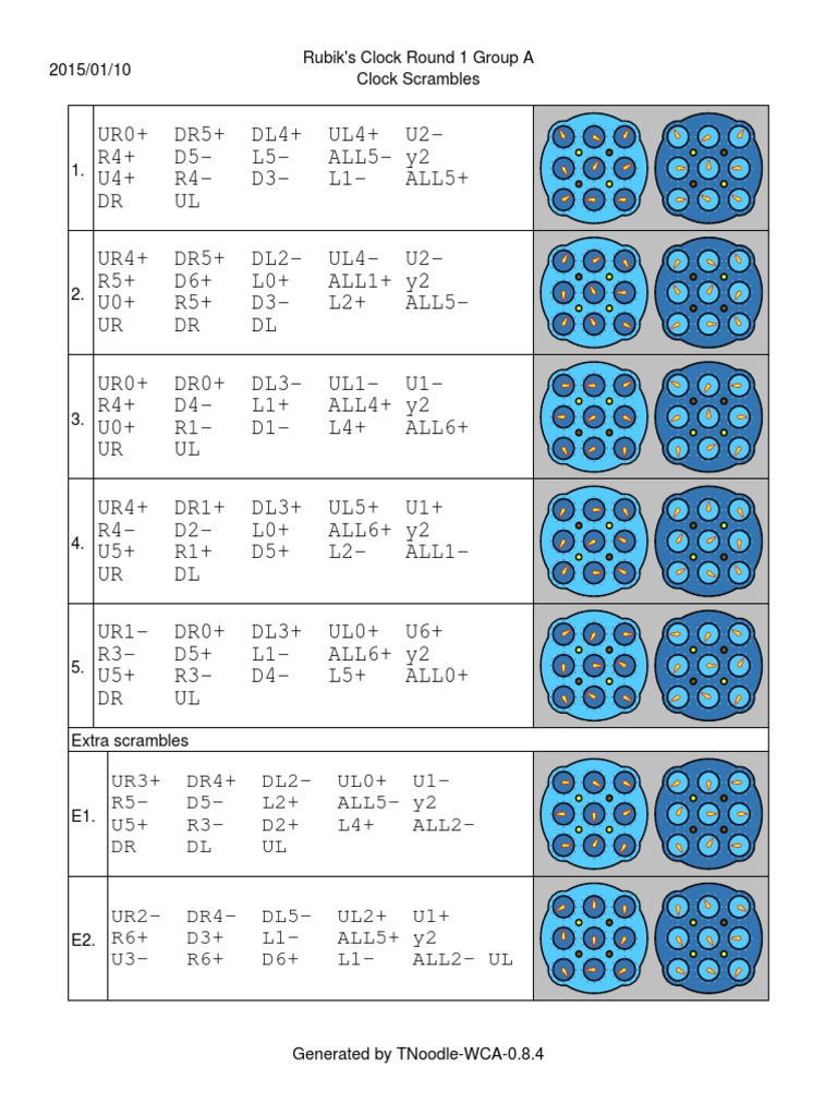 Rubik's Clock Scramble Notation Guide | PDF | Chess Openings | Chess