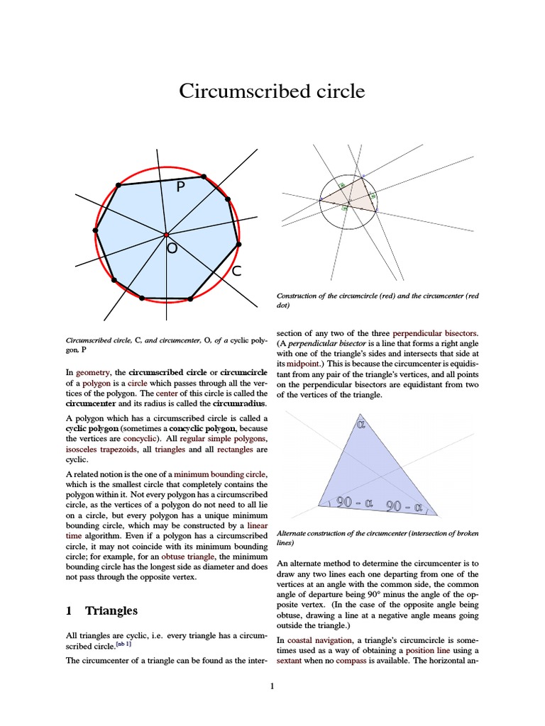 Circumscribed Circle | PDF | Geometric Shapes | Triangle