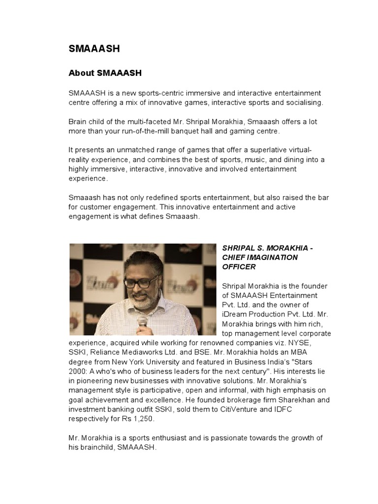 An Overview of SMAAASH Entertainment Pvt Ltd: India's Premier Immersive ...