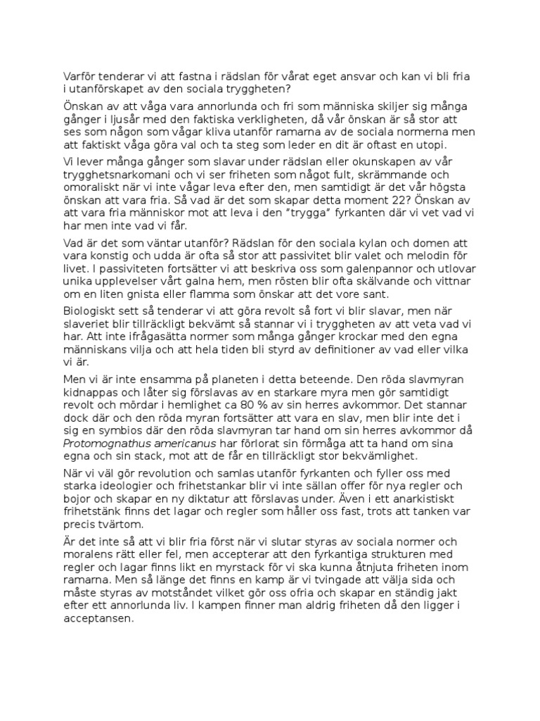 Begränsad Frihet Under Ansvar | PDF