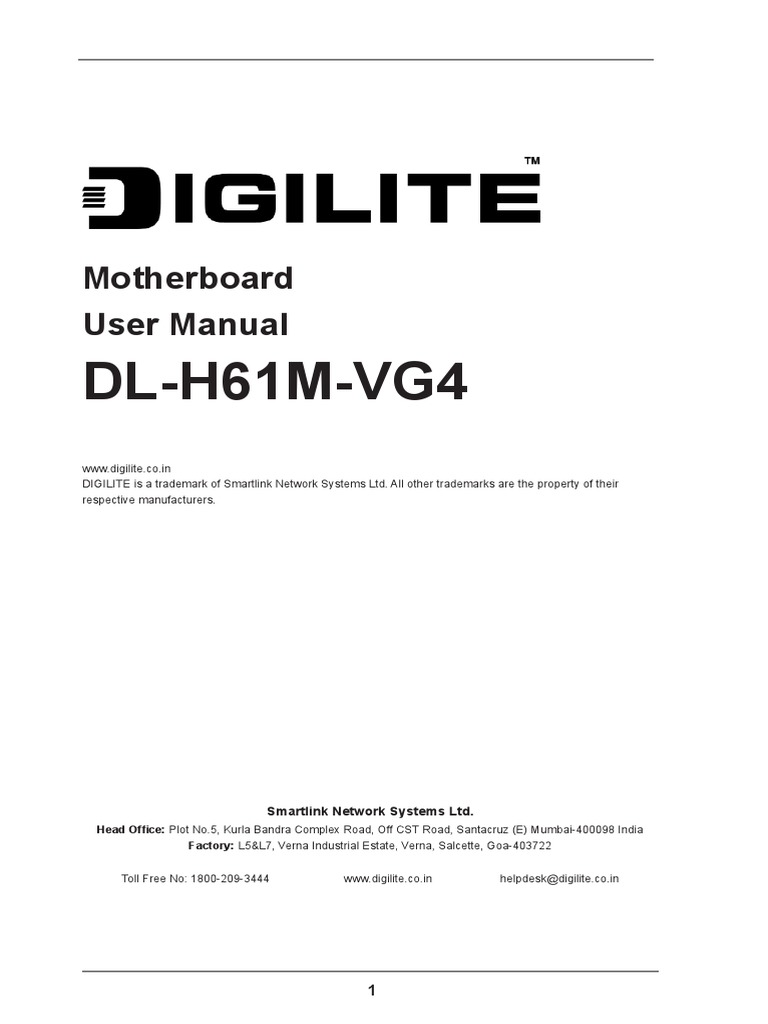 Digilite Motherboard | PDF | Bios | Usb Flash Drive