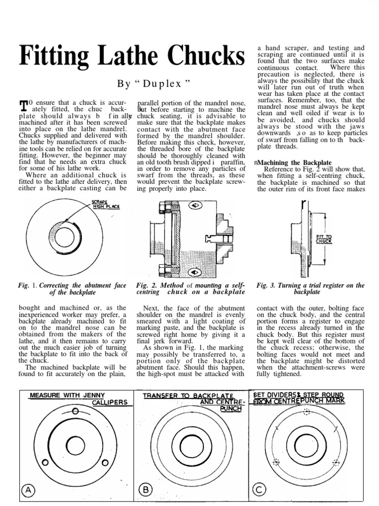 Popular Mechanics - Fitting A Lathe Chuck | PDF | Technology & Engineering