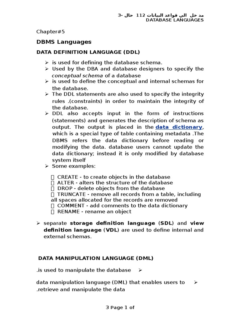 Database Languages | PDF | Databases | Sql