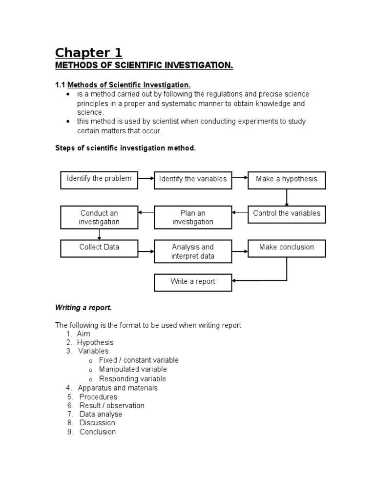 1.1 Methods of Scientific Investigation | PDF