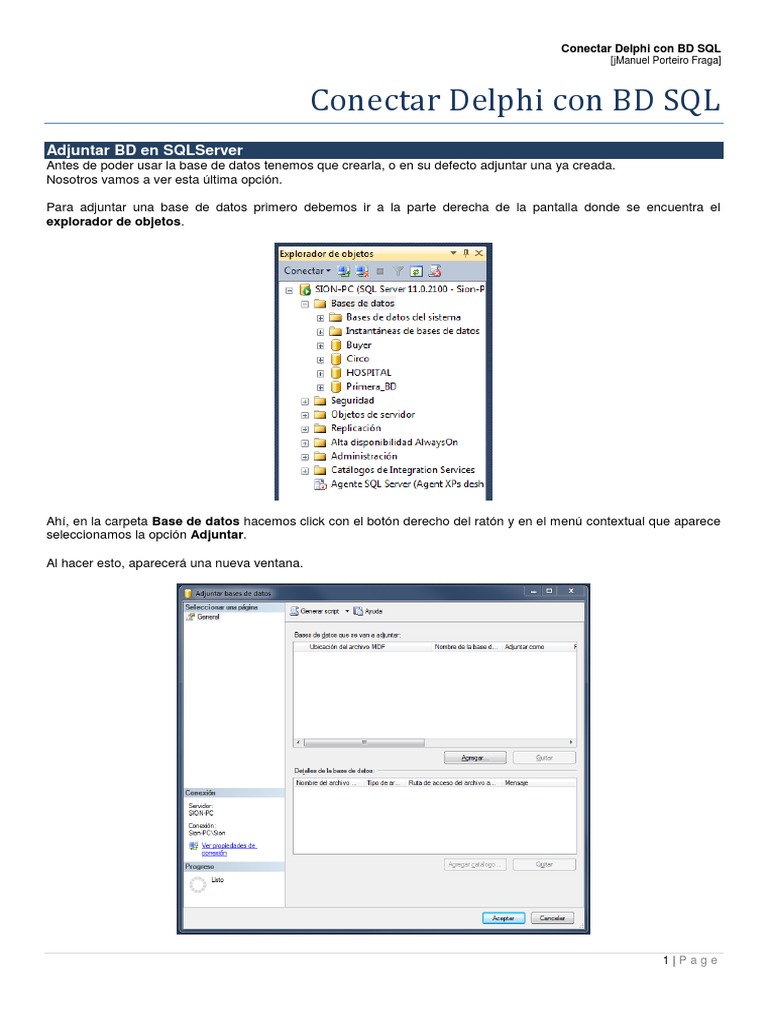 Conectar Delphi Con BD SQL 1 | PDF | Servidor SQL de Microsoft | SQL