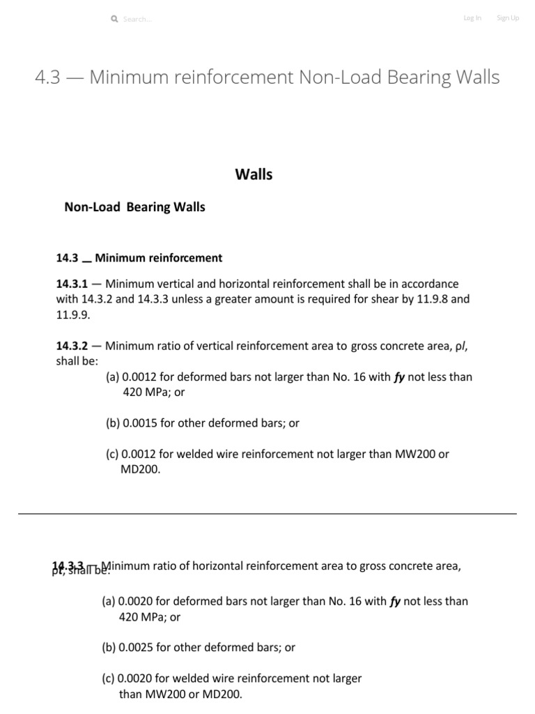 Minimum Reinforcement Non-Load Bearing Walls - Yahia Qawasmi - Academia ...