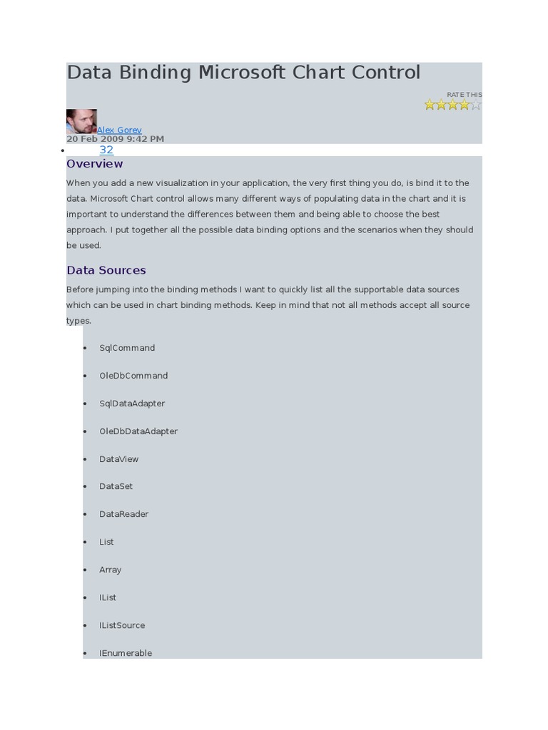 Data Binding Microsoft Chart Control | PDF | Array Data Structure | Chart