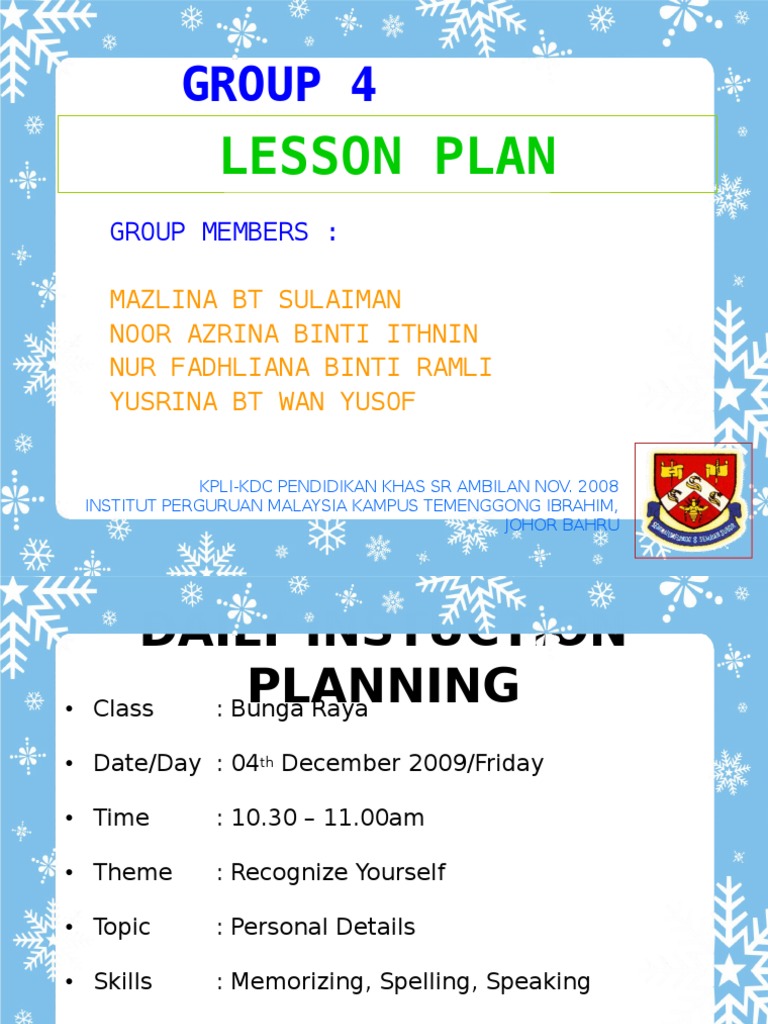 lesson plan for special education | Lesson Plan | Epistemology