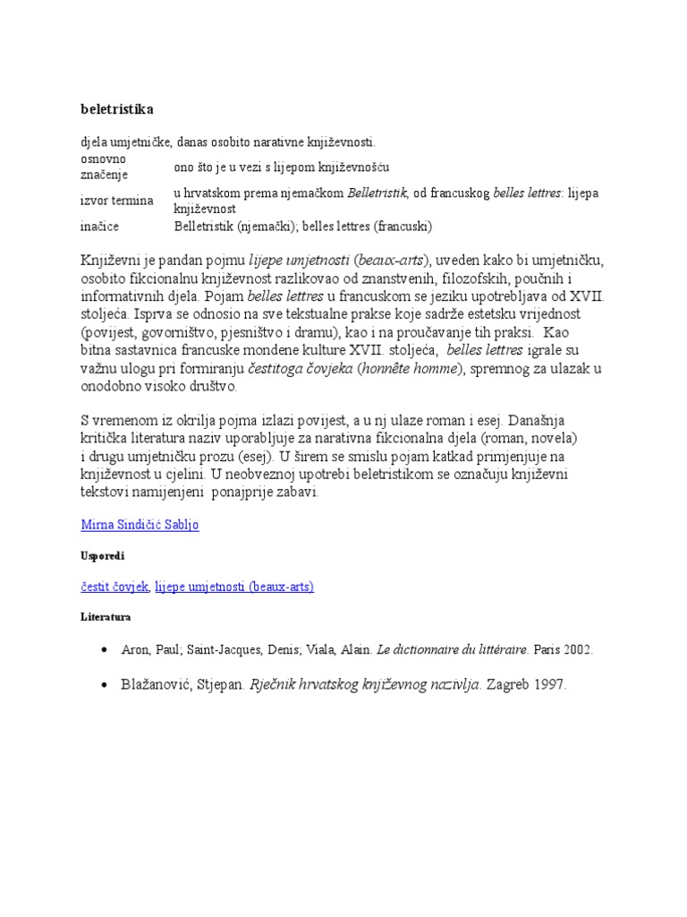 Beletristika | PDF