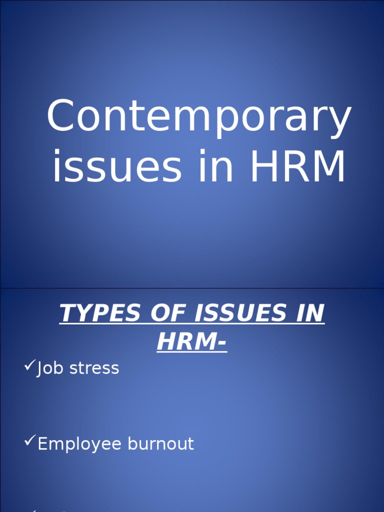 HRM Challenges: Stress, Burnout, Harassment | PDF | Self-Improvement
