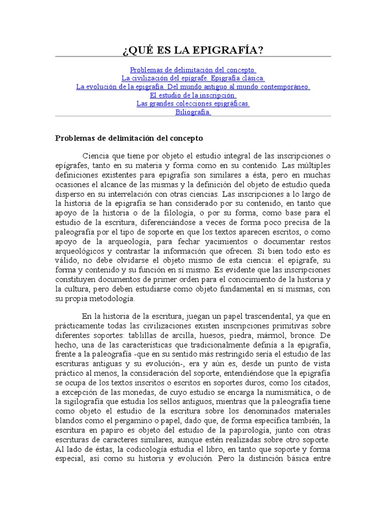 Qué Es La Epigrafía | Paleografía | Epigrafía