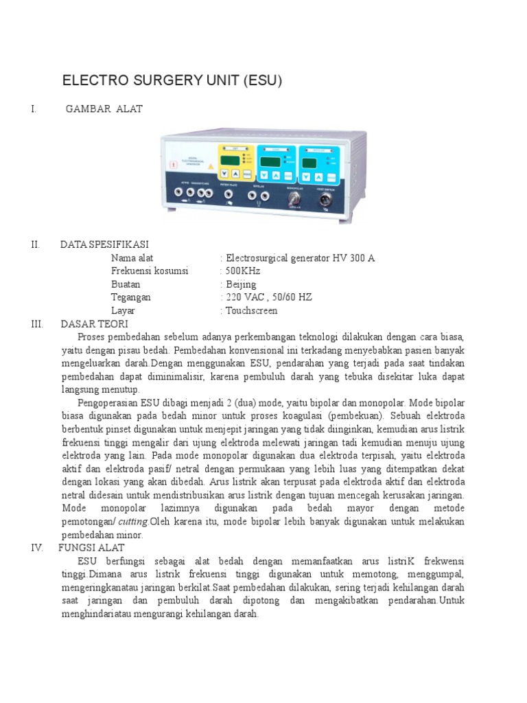 Electro Surgery Unit | PDF
