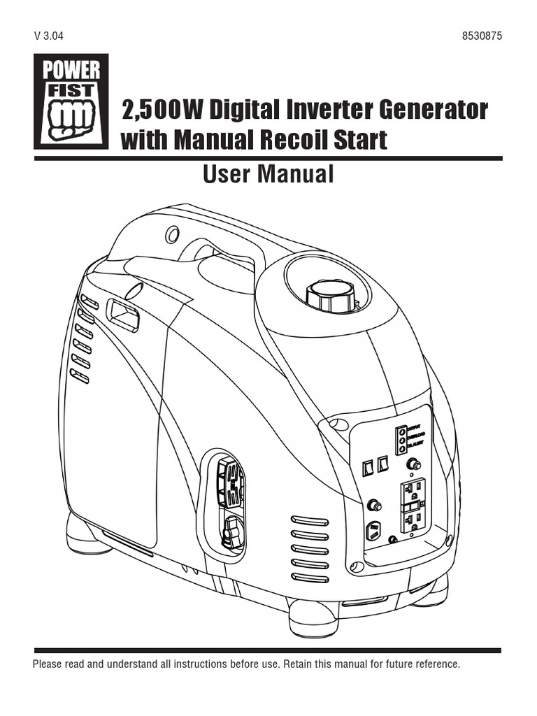 Radley 2500W Inverter Generator Manual | PDF | Switch | Ac Power Plugs ...