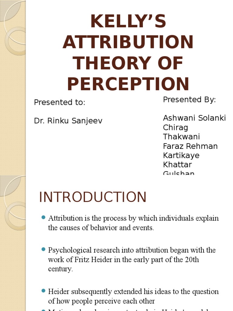 Kelly’S Attribution Theory Of Perception | Metaphysics Of Mind ...