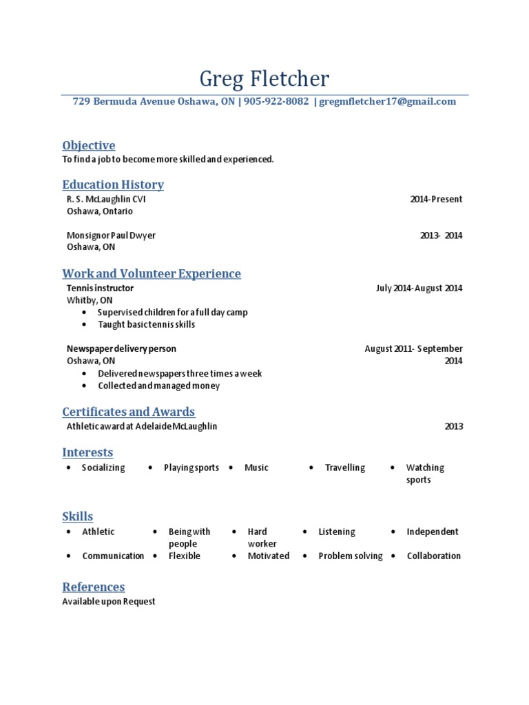 Greg Fletcher Resume | PDF | Career & Growth | Sports & Recreation
