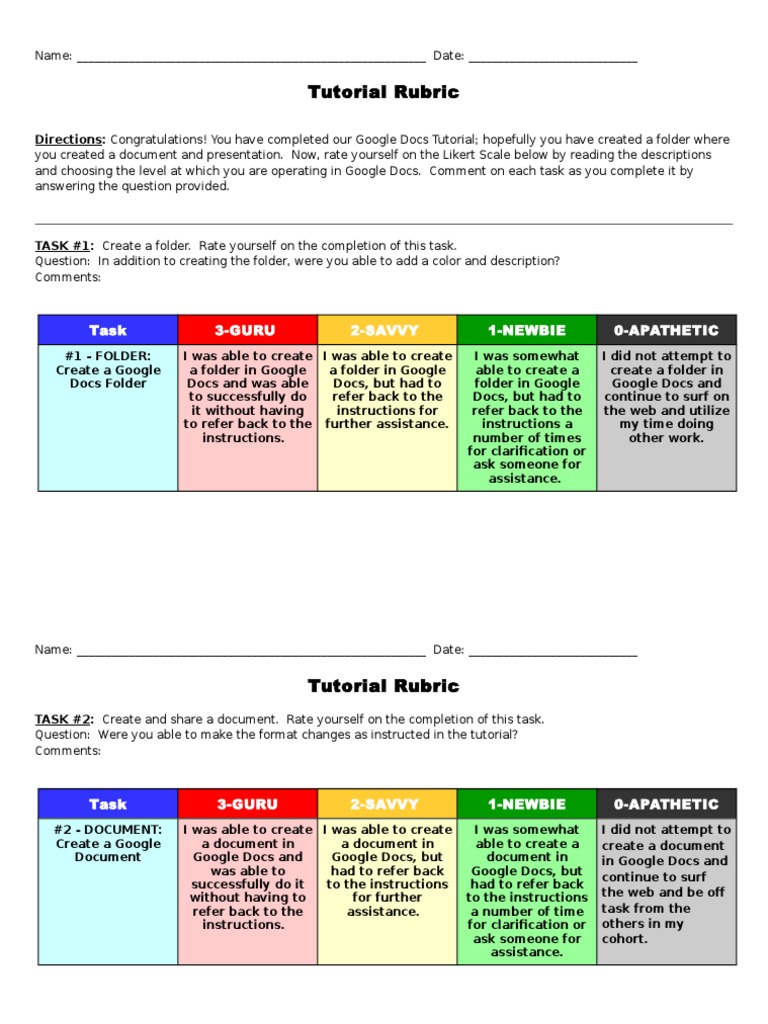 Google Tutorial Rubric Pdf Internet Computing And Information