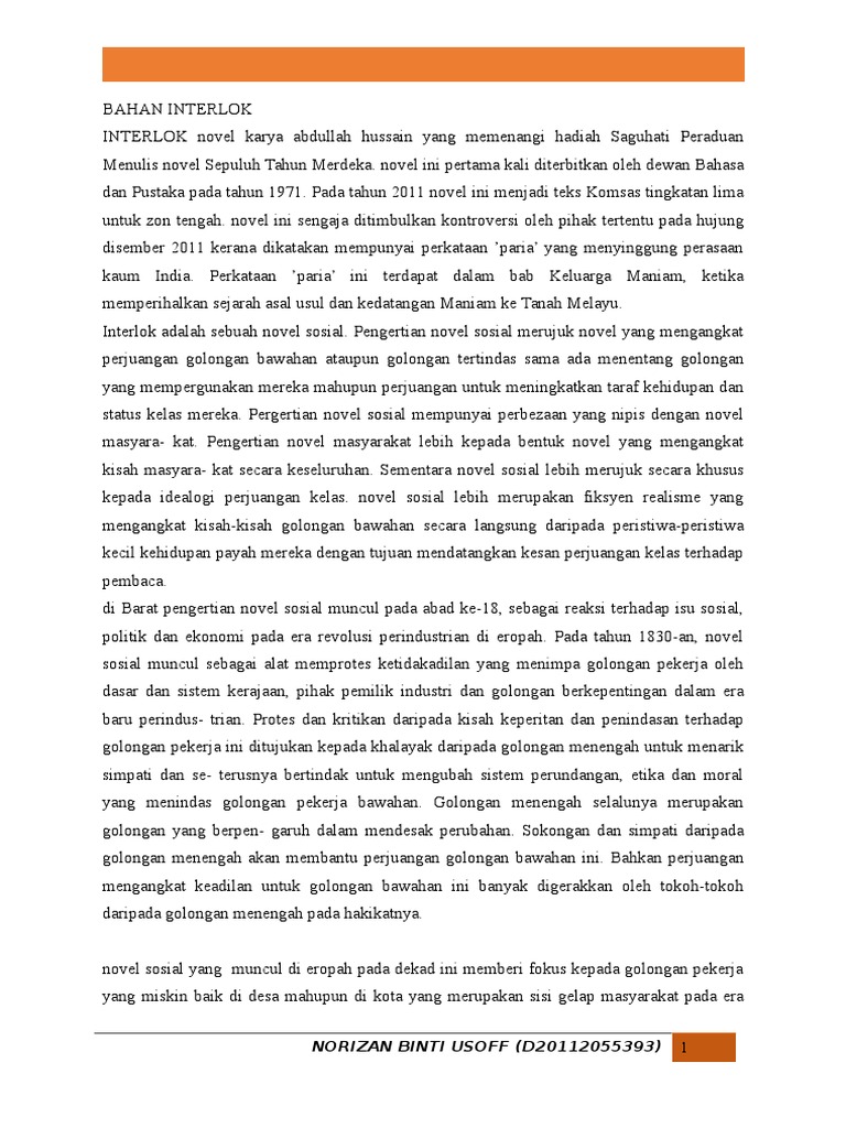 Bahan Interlok | PDF | Politik