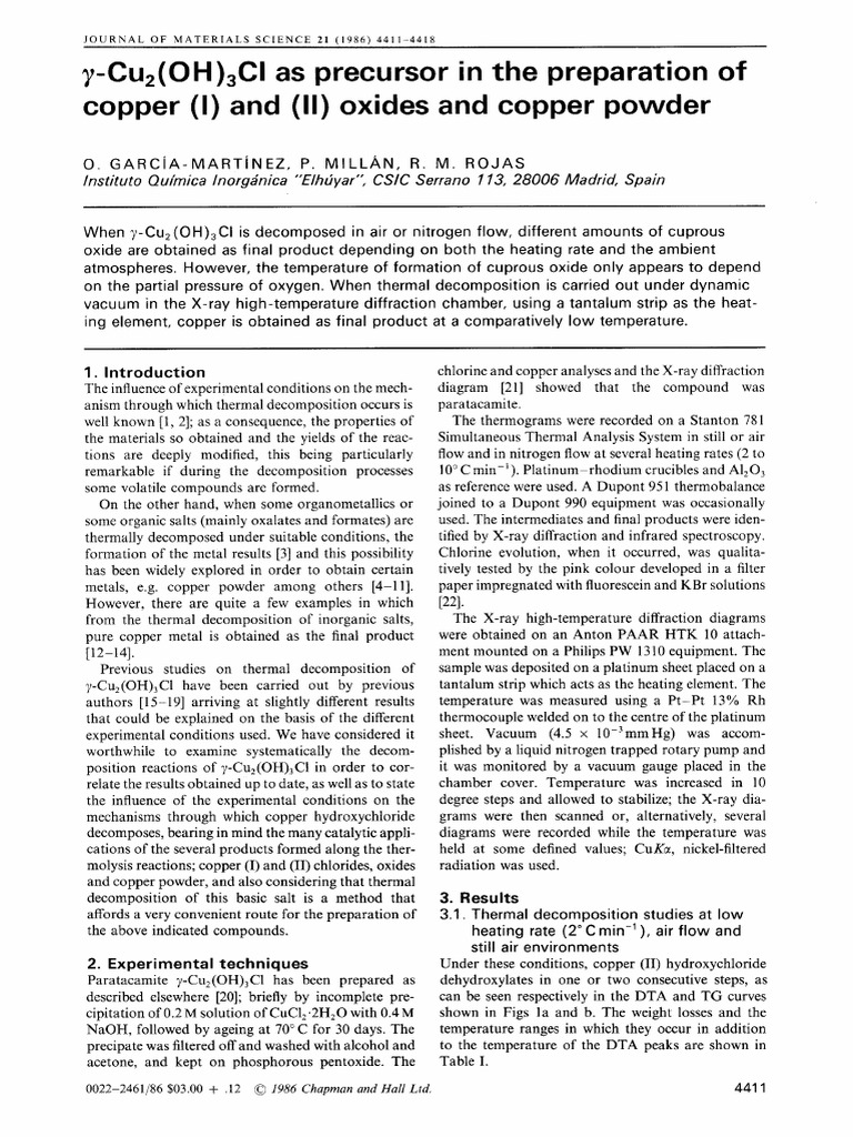 Copper Oxychloride | PDF | Copper | Chlorine