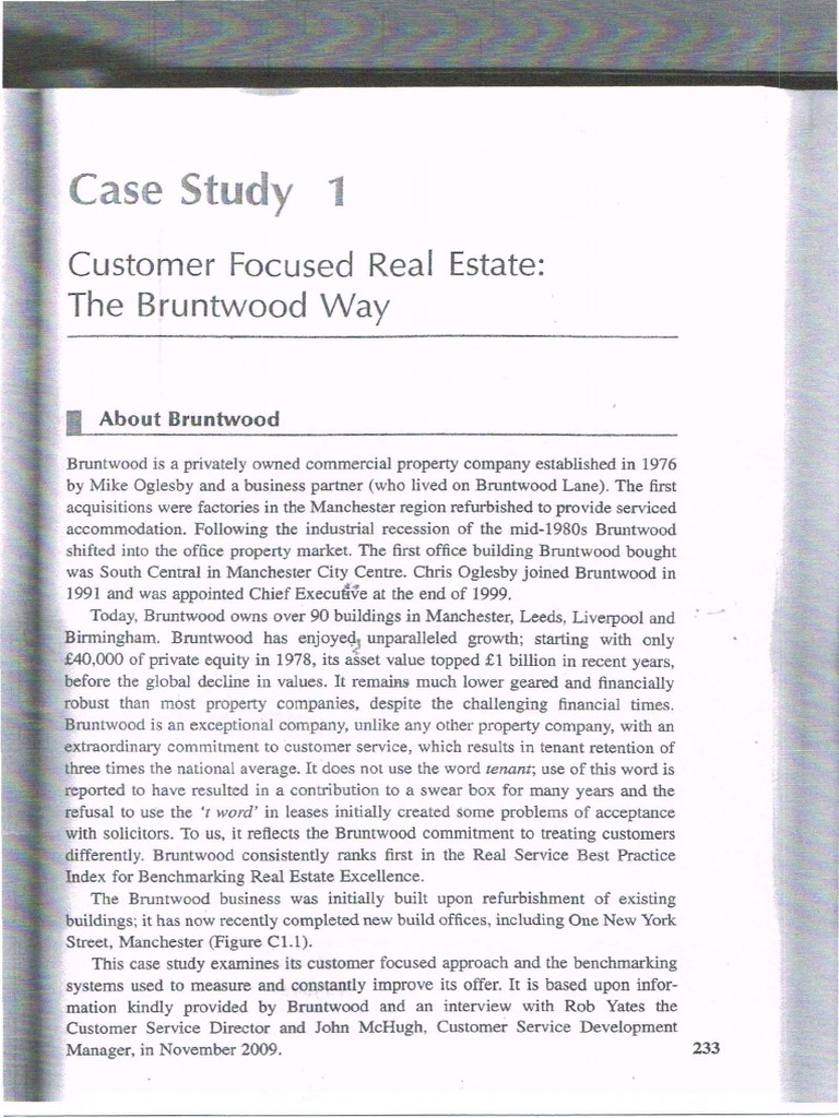 Brunt Wood Case Study Compress | PDF | Benchmarking | Lease