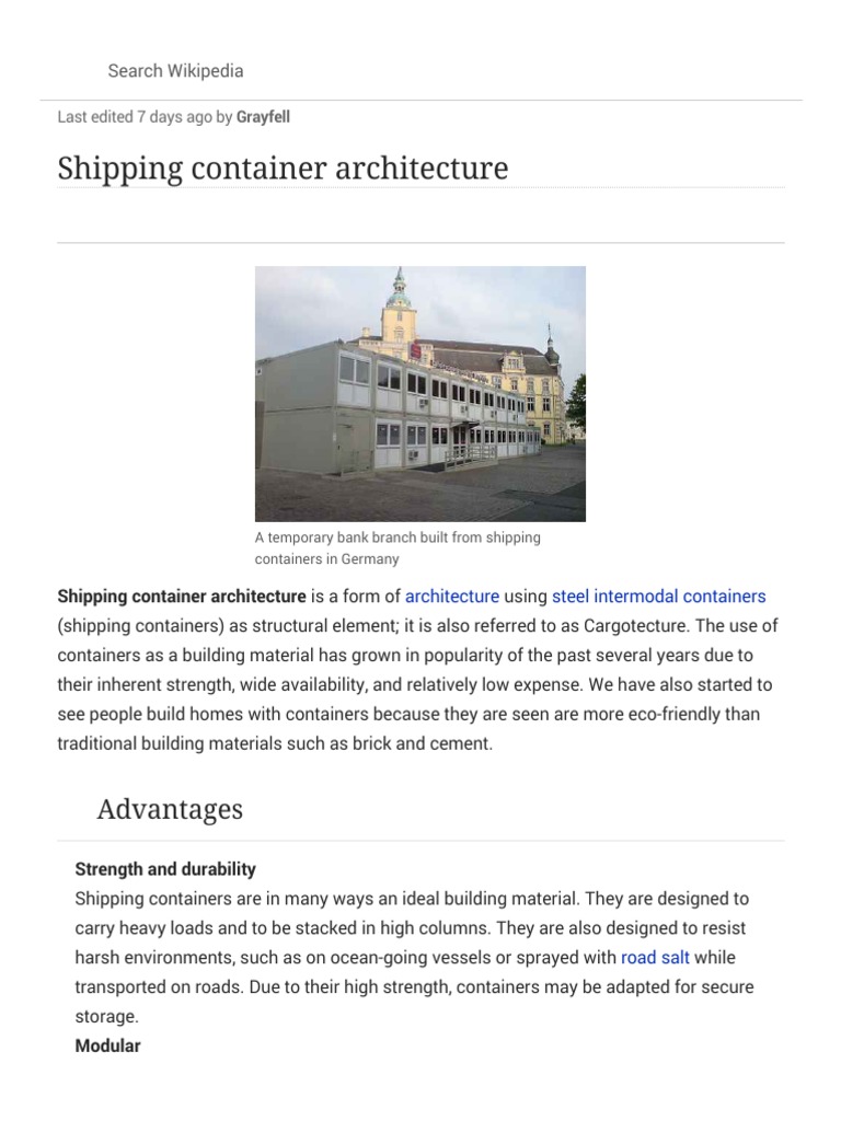 Shipping Container Architecture - Wikipedia, The Free Encyclopedia ...