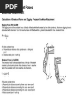 Digging Force Calculations | PDF | Bending | Force