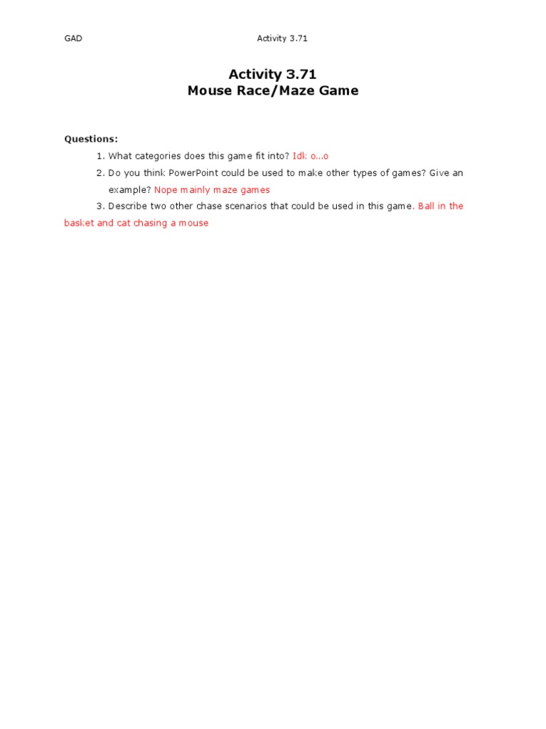 PowerPoint Maze Game Ideas and Scenarios | PDF