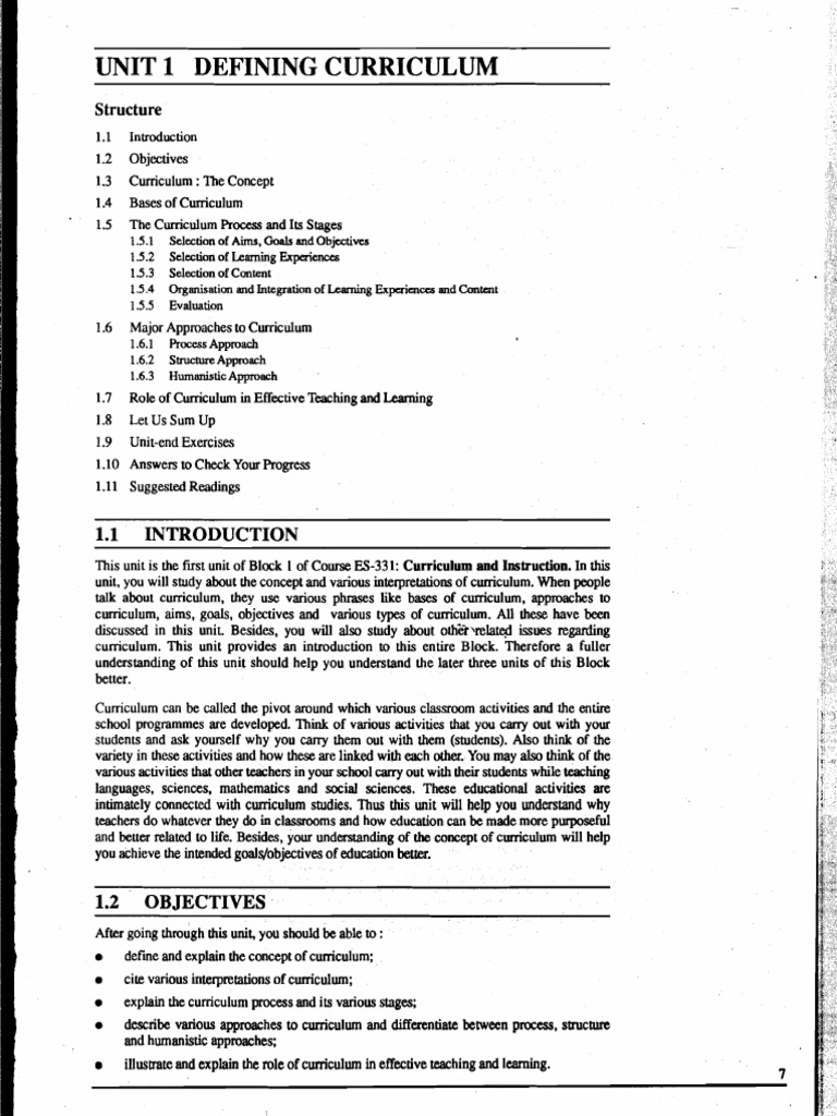 Curriculum Concepts for Teacher Training | PDF | Curriculum ...